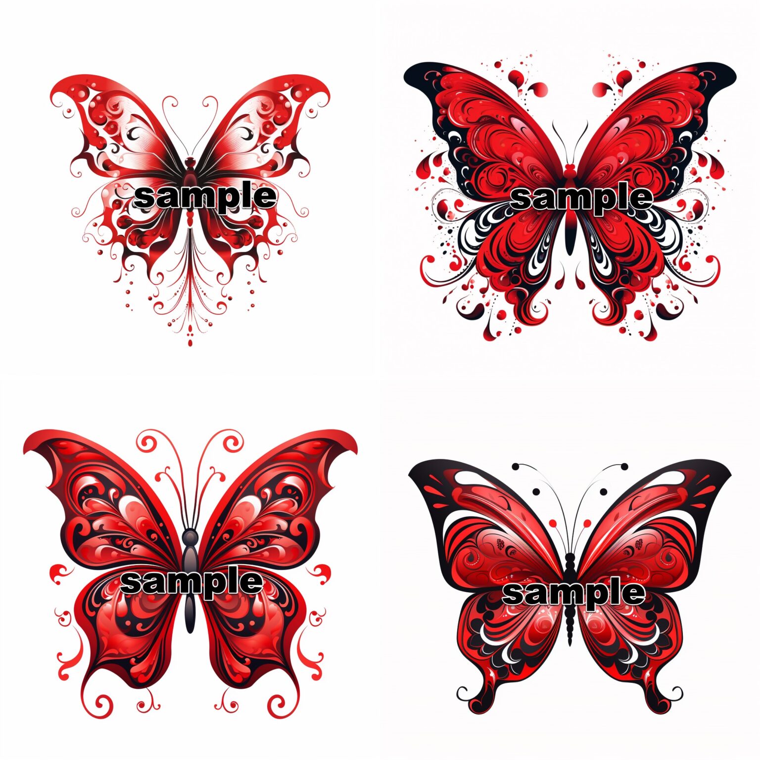 Red Butterfly Tattoo - The Bridge Tattoo Designs