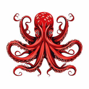 Red Octopus Tattoo - The Bridge Tattoo