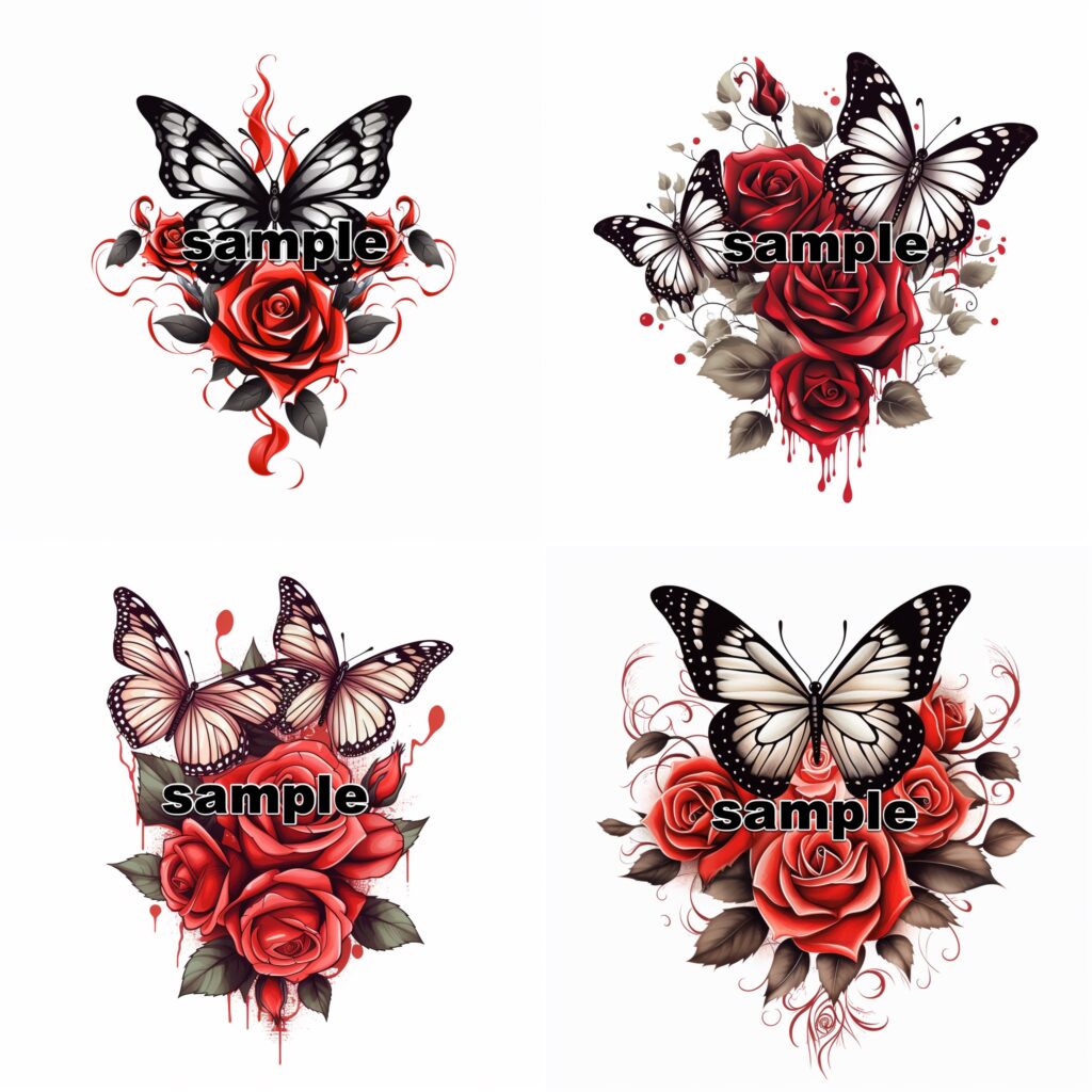 Rose and Butterfly Tattoo – The Bridge Tattoo Designs
