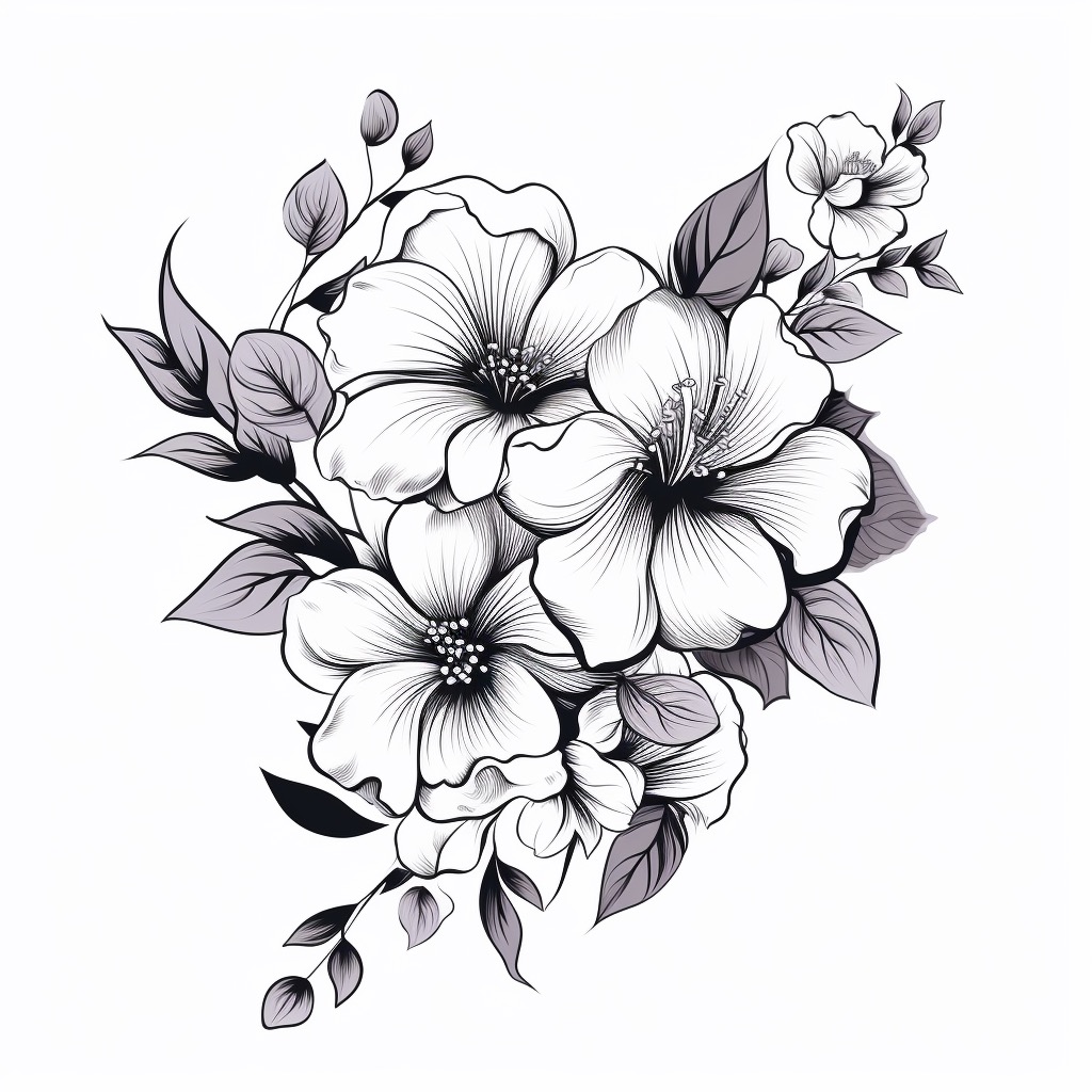 Violet Flower Tattoo